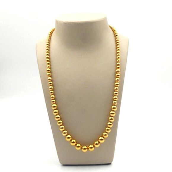 Napier | Jewelry | Vintage Napier 25 Graduated Gold Metal Bead Necklace ...